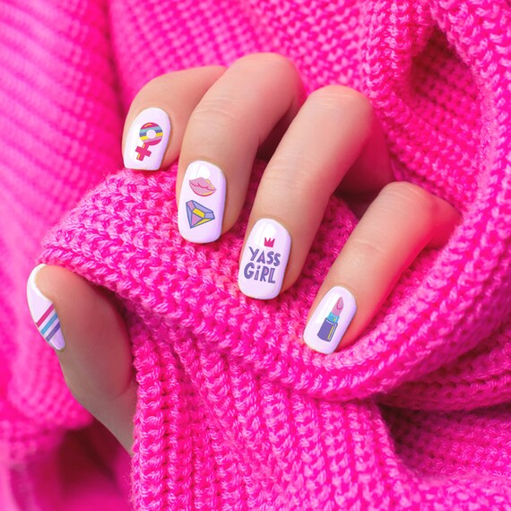 Girl Power Nail Decals Water Slide Decal Nail Designs for | Etsy