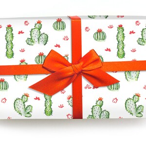 Cactus Wrapping Paper in Watercolor, Modern Cacti Plants Gift Wrap ...