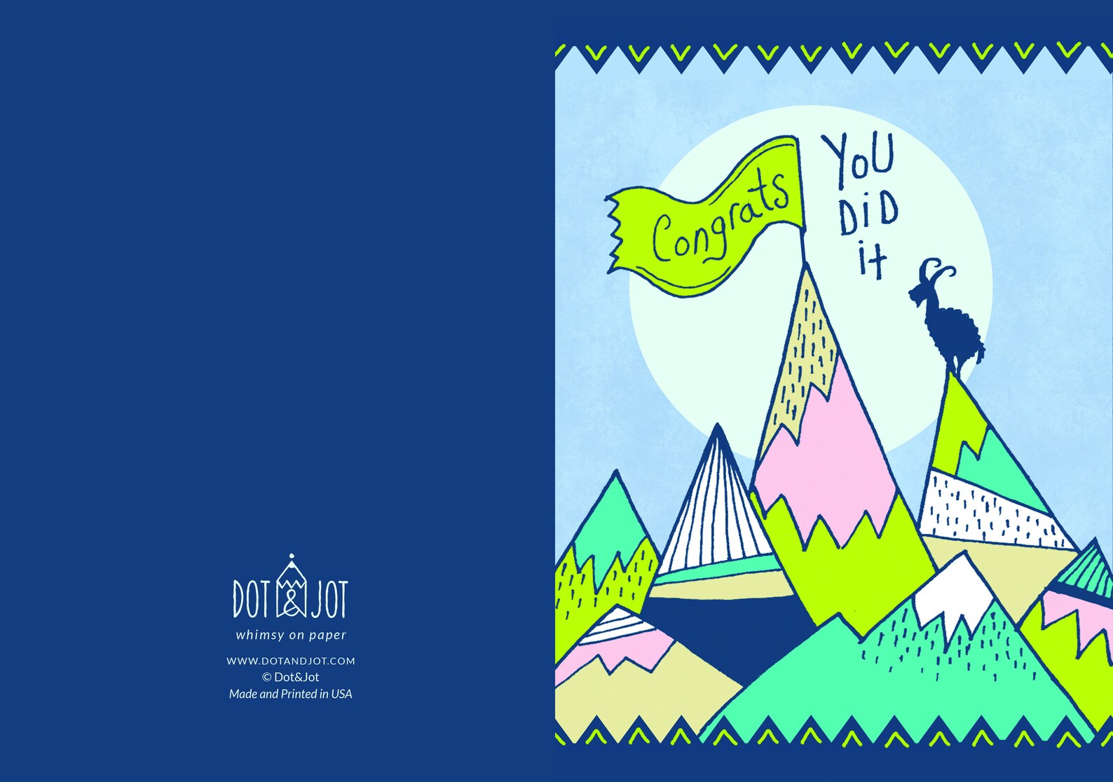 Congratulations Greeting Card with a Goat on Mountain | Etsy