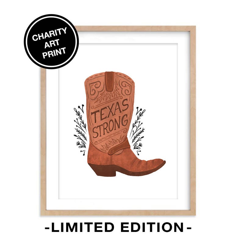 TEXAS STRONG Limited Edition Charity Art Print. Houston - Etsy