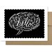 Hello Blank Greeting Card in Black Chalkboard Illustration, Speech ...
