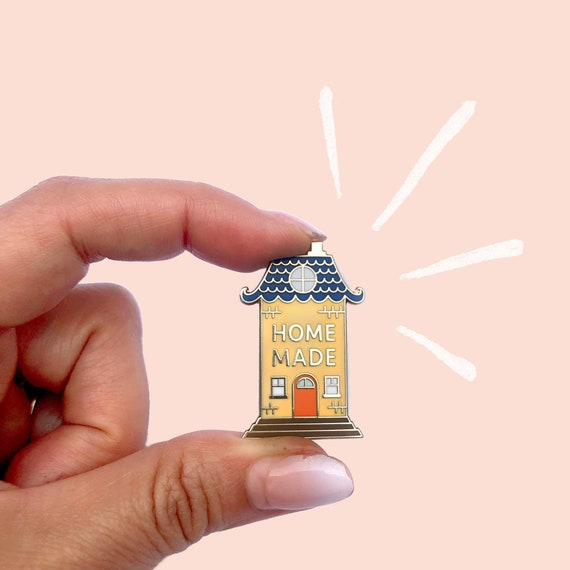 Home Enamel Pin Accessory for Creative Makers Gold Plated | Etsy