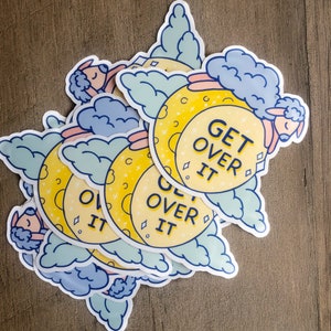 Funny Sheep Over Moon Sticker for Laptop, Sarcastic Saying Vinyl Decal ...