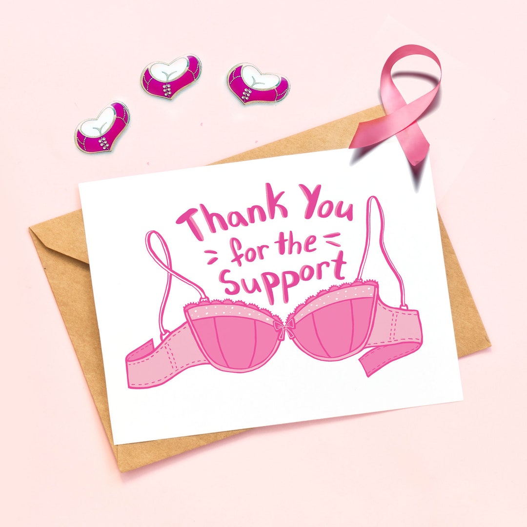 Pink Breast Cancer Support Gift Greeting Card and Enamel Pin Set - Etsy