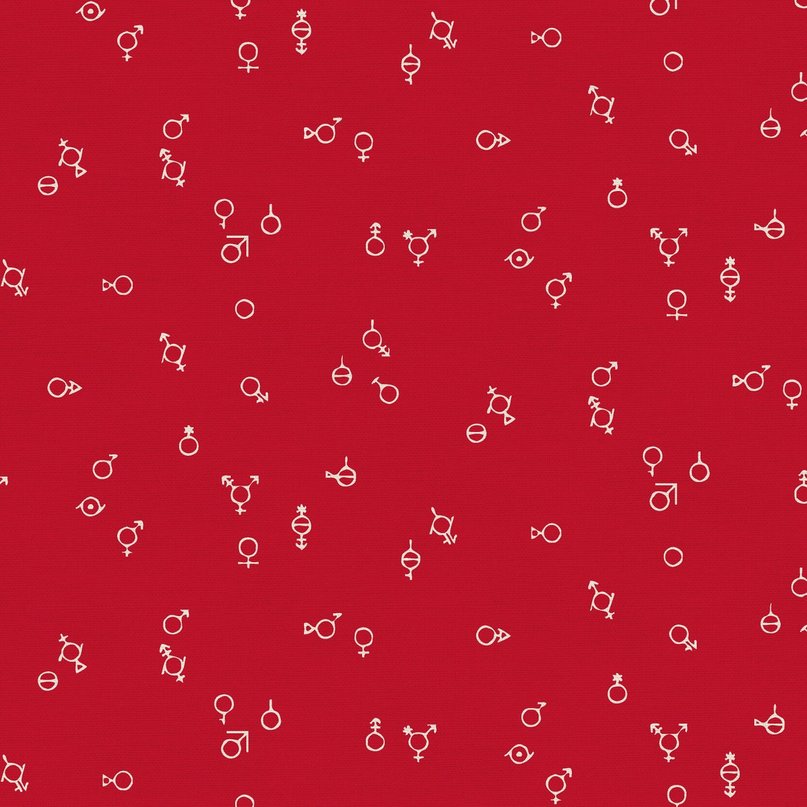 Gender Symbols Red half Yard Cut Love is Love Pride - Etsy
