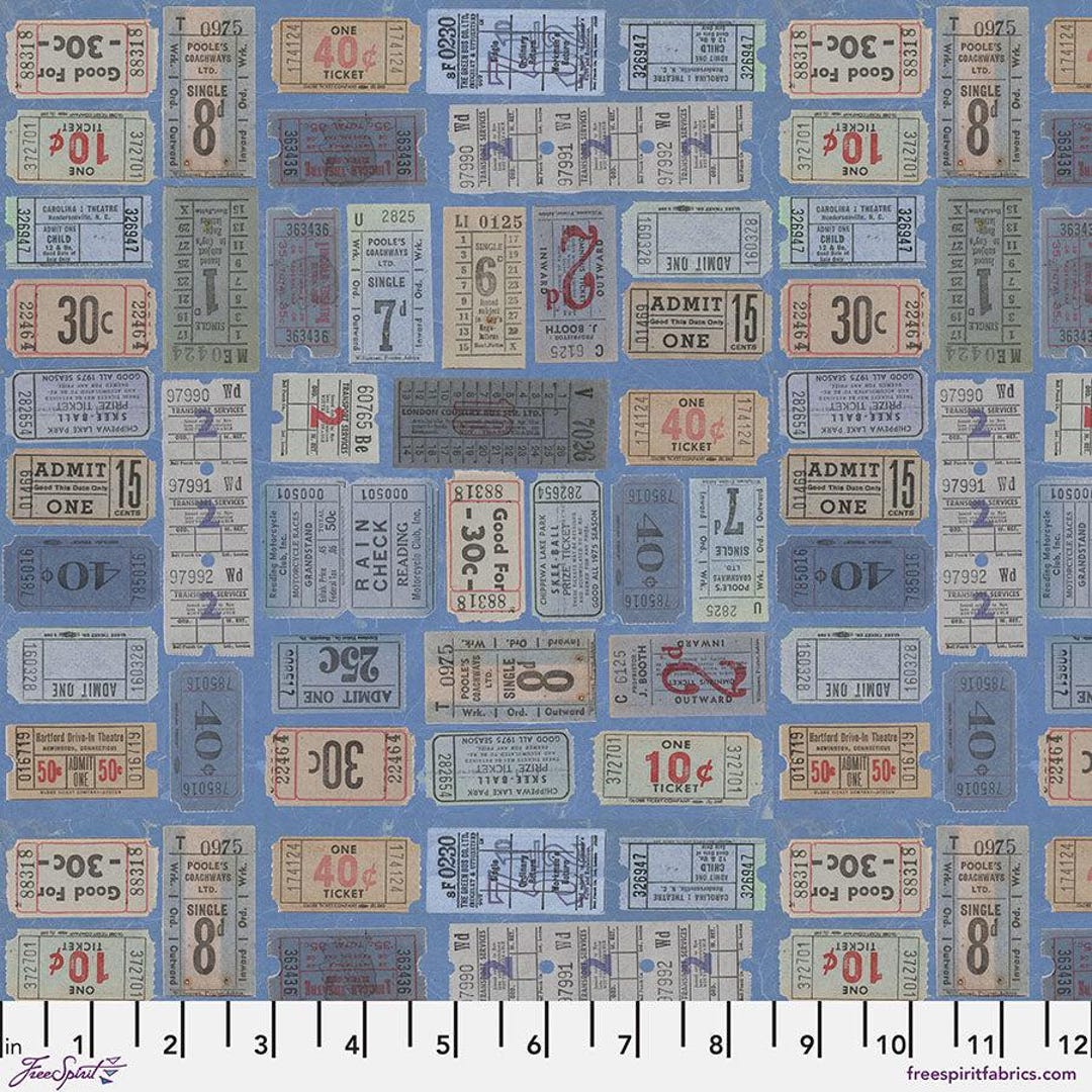 Eclectic Elements Palette Indigo - Indigo Tickets (half Yard Cut) - by ...