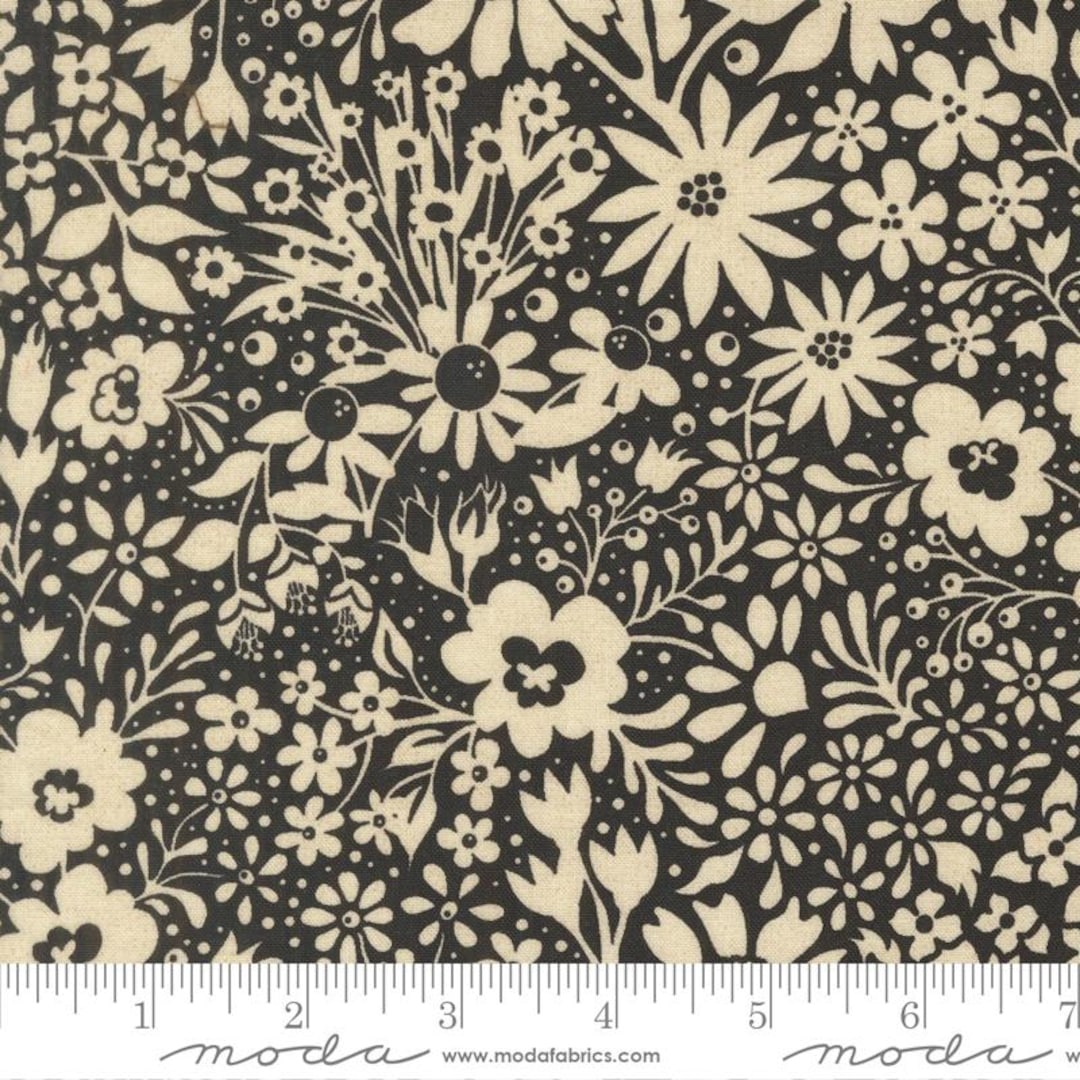 Posh - Florals in Posh Noir - by Basicgrey With Moda Fabrics - Etsy