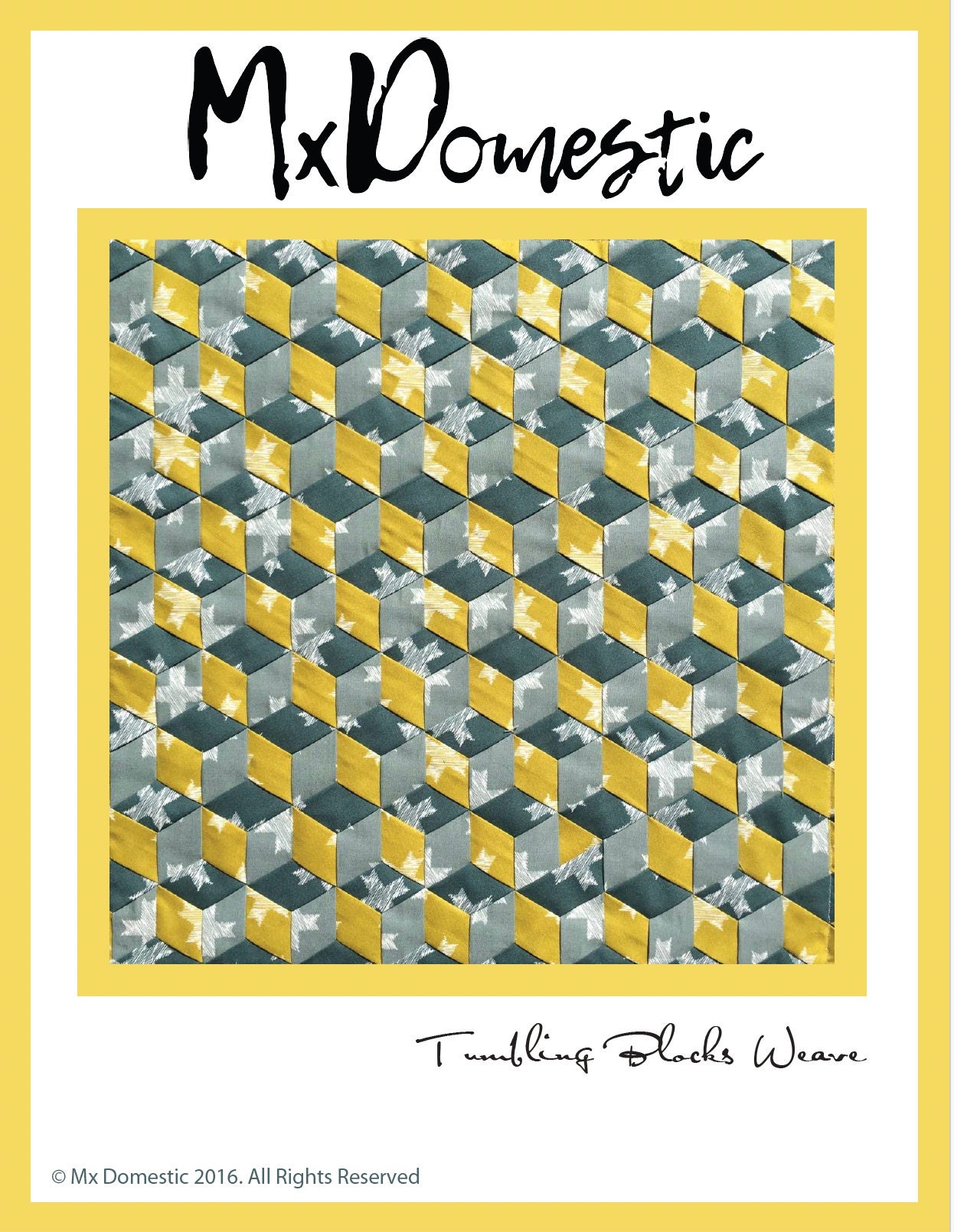 Tumbling Blocks Weave PDF Pattern 16" X 16" by Mx Domestic - Etsy