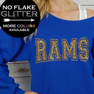 RAMS Sweatshirt Off-shoulder Raw Edge // Choose Your Colors // Rams ...