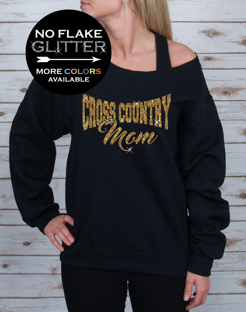 Cross Country Mom off Shoulder Raw Edge Sweatshirt for Women - Etsy