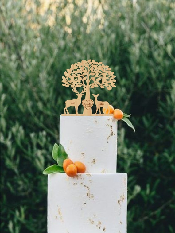 wooden cake topper initial rustic wedding cake topper wood country chic ...