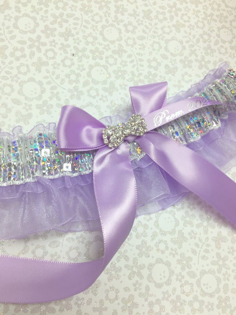 Lavender and silver prom garter Lavender prom garter Prom | Etsy