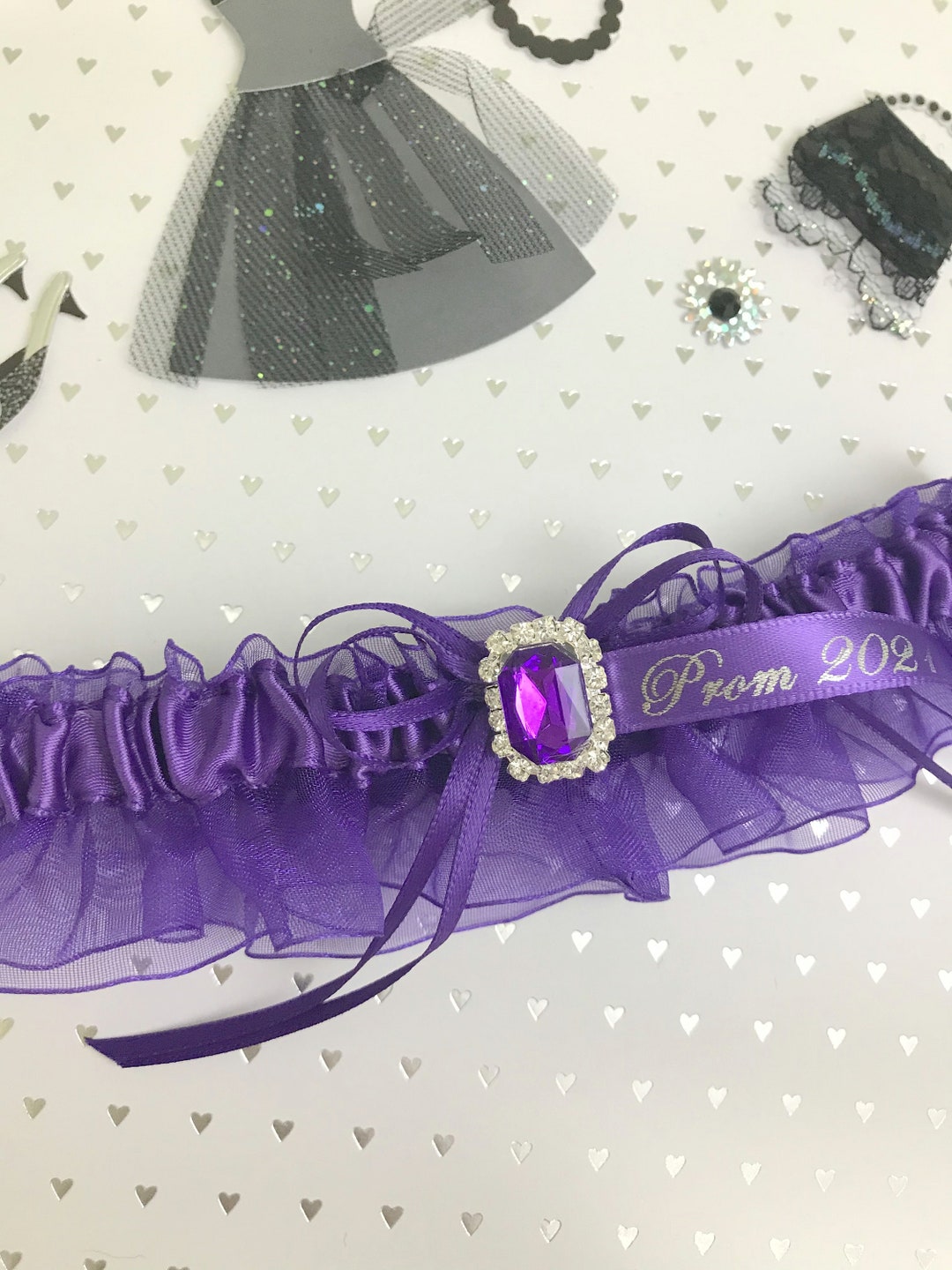 Purple Jeweled Prom Garter Prom Garters Purple Prom Garters - Etsy