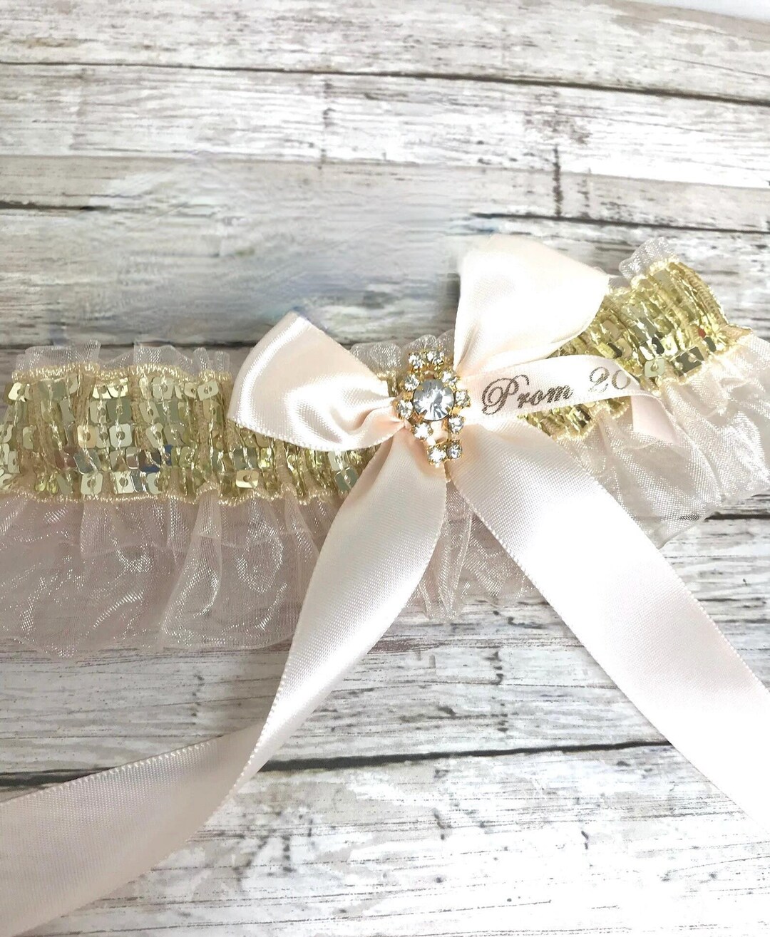 Nude and Gold Prom Garter. Prom Garters. Garters - Etsy