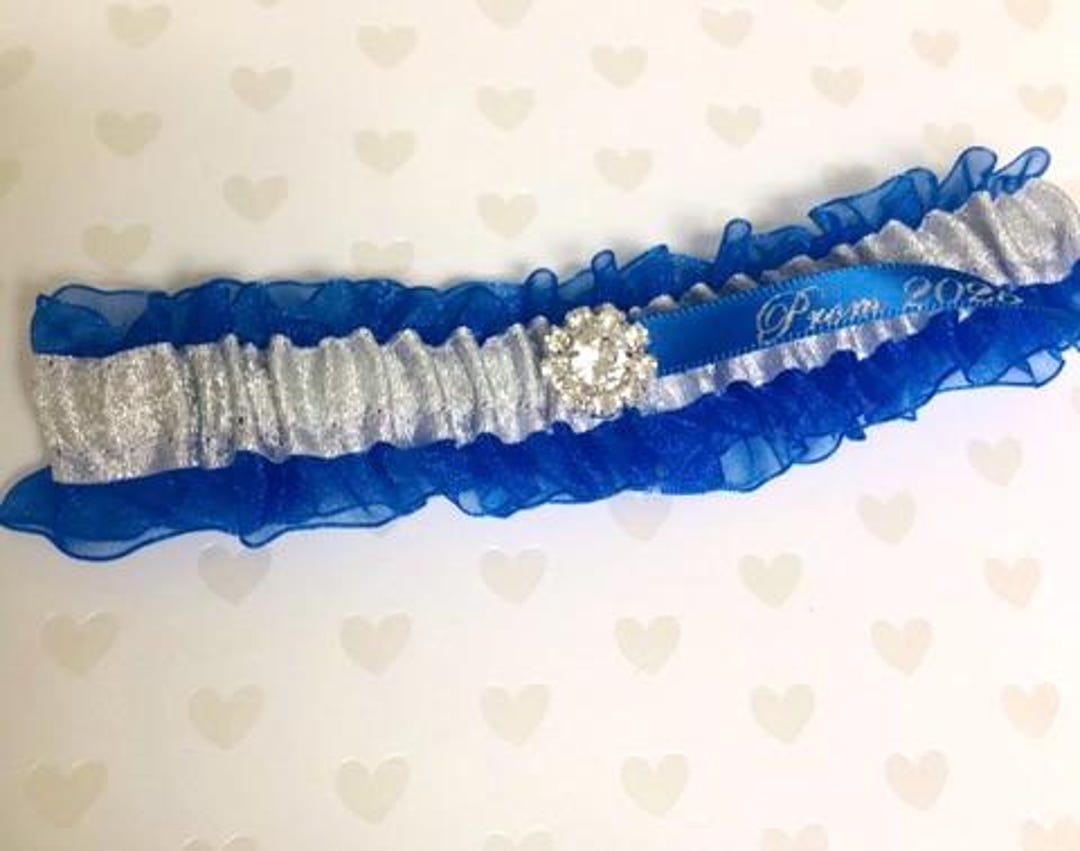 Royal Blue Prom Garter. Royal and Silver Prom Garter. Prom Garter. - Etsy