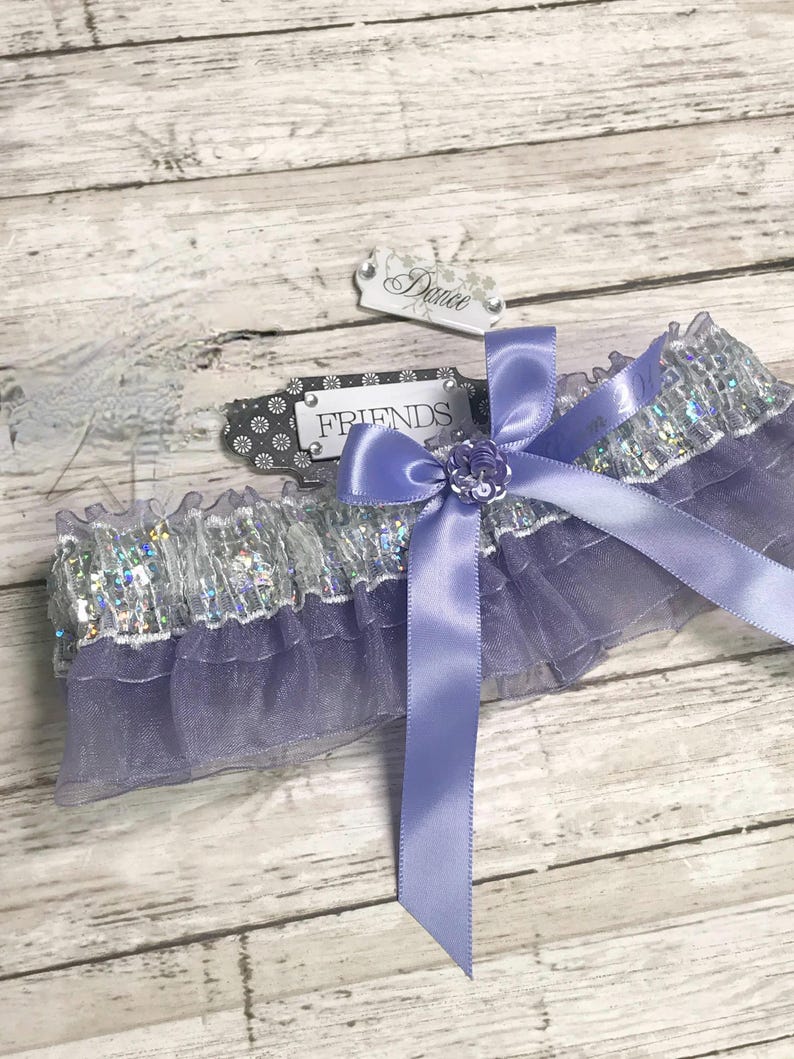 Periwinkle Prom Garter. Periwinkle Silver Garter. Wedding Garters. - Etsy