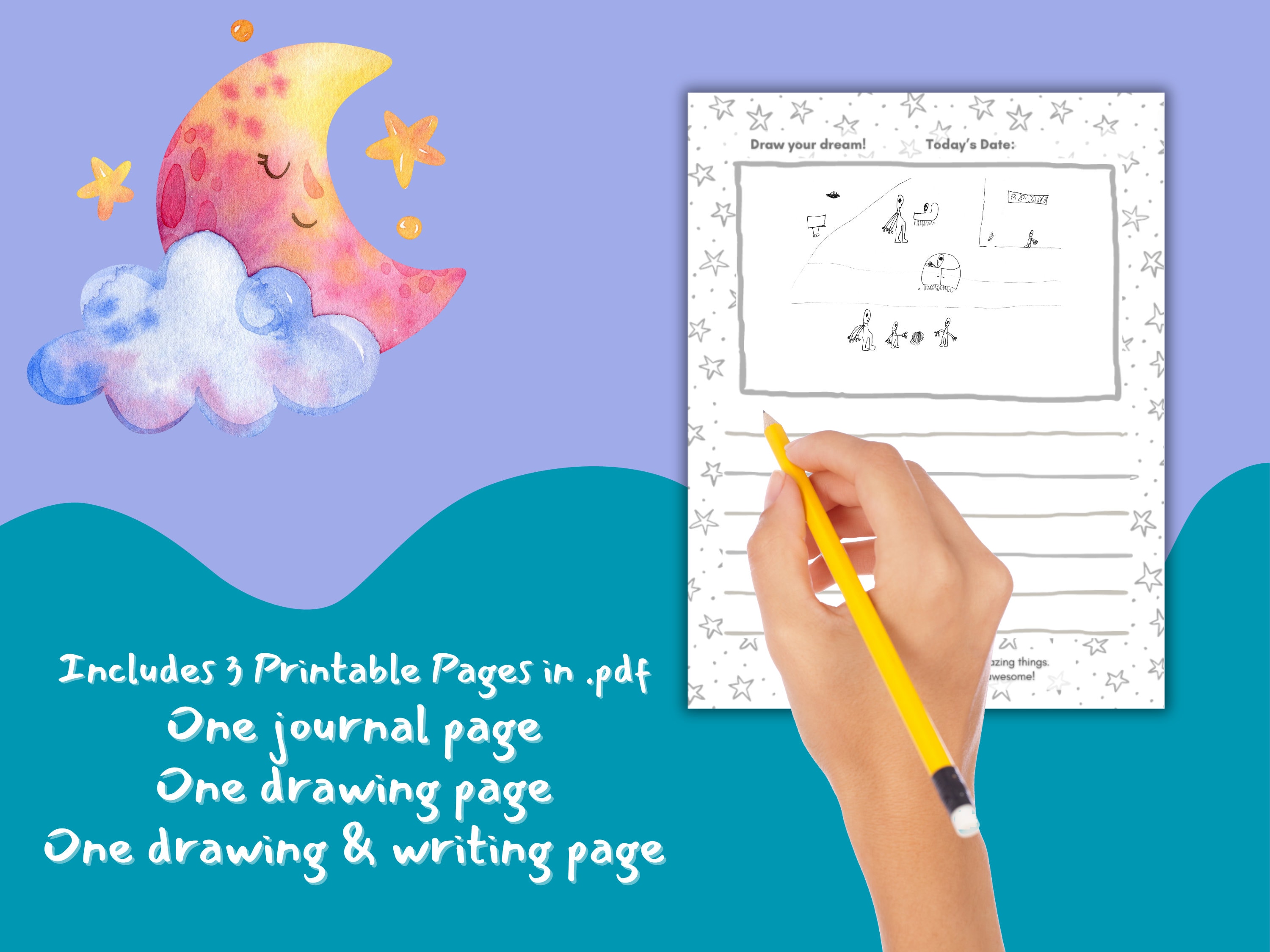 Printable Kids Dream Journal Pages - Etsy