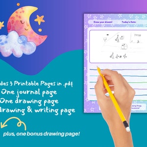 Printable Kids Dream Journal Pages, Full Color - Etsy