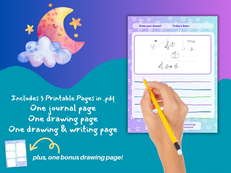 Printable Kids Dream Journal Pages Full Color - Etsy