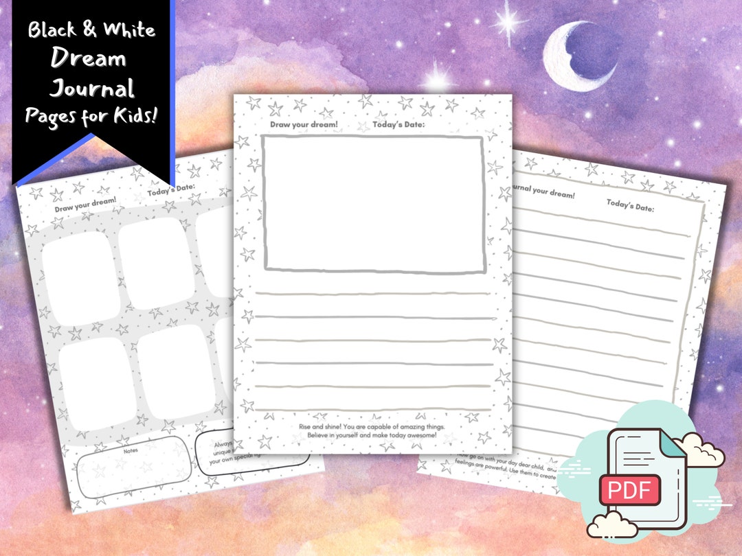 Printable Kids Dream Journal Pages - Etsy