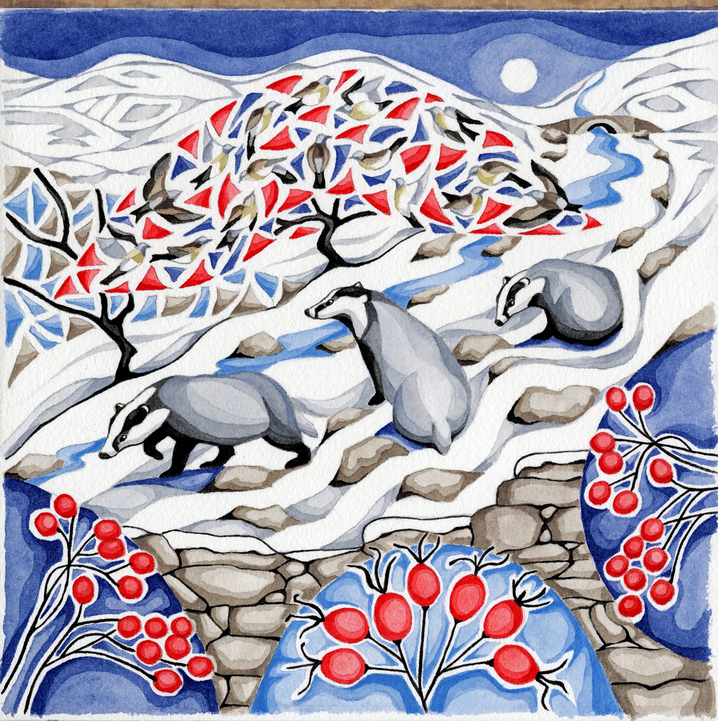 Pack of 4 Wildlife Winter Cards. Christmas Cards. Snow Card. - Etsy UK