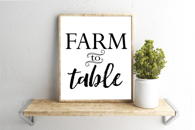 Printable Wall Art, Farm to Table, Farmhouse , Home Decor, Instant ...