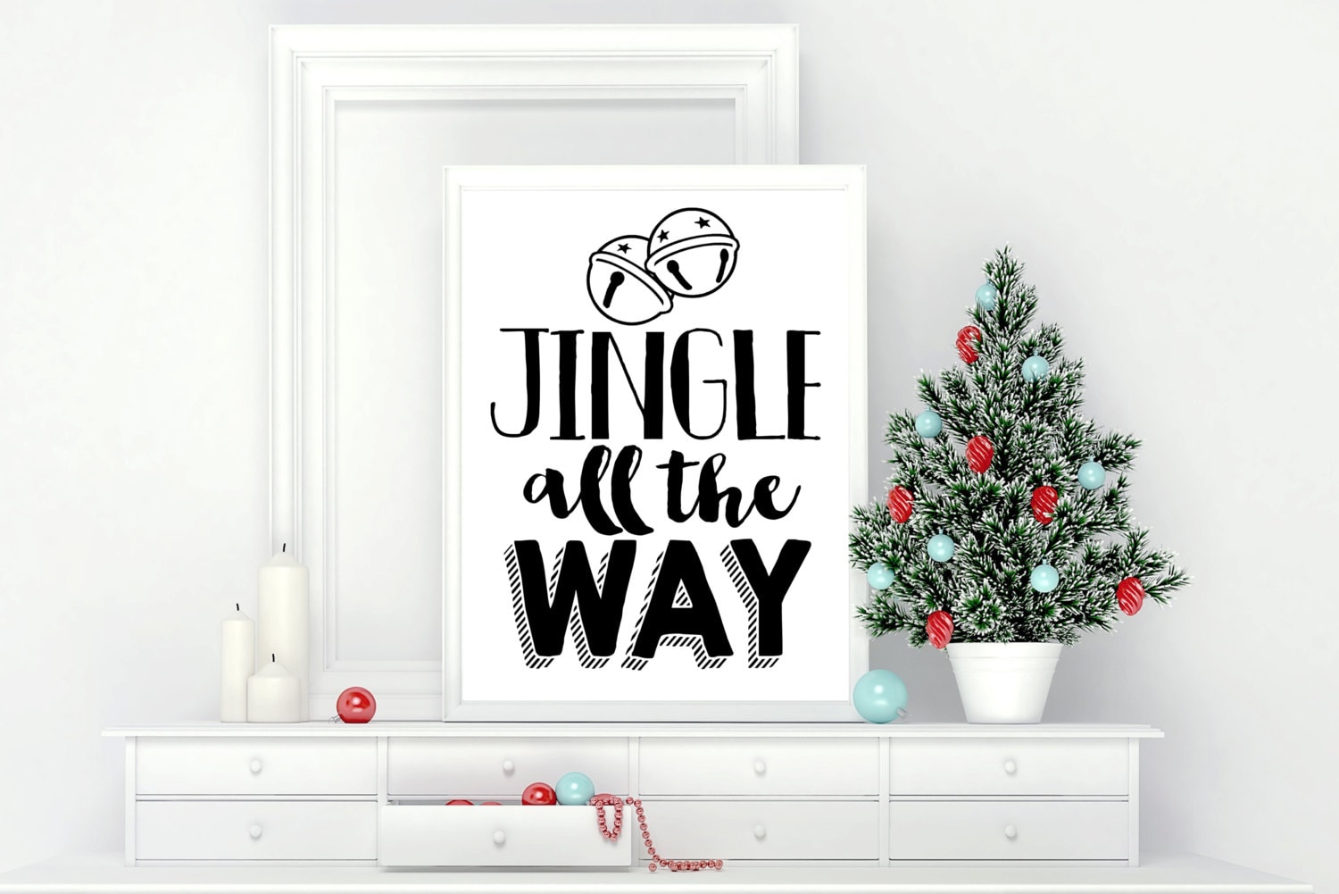 Printable Wall Art, Jingle All the Way, Christmas, Home Decor, Instant ...