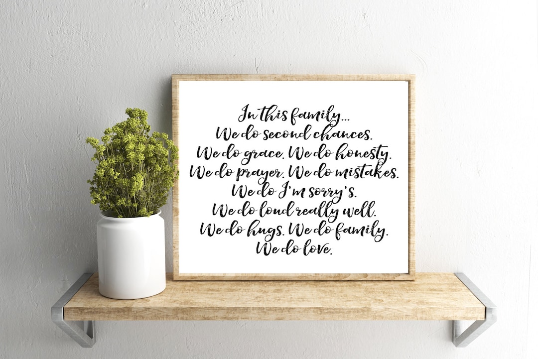 Printable Wall Art, in This Family We Do Quote, Home Decor, Instant ...