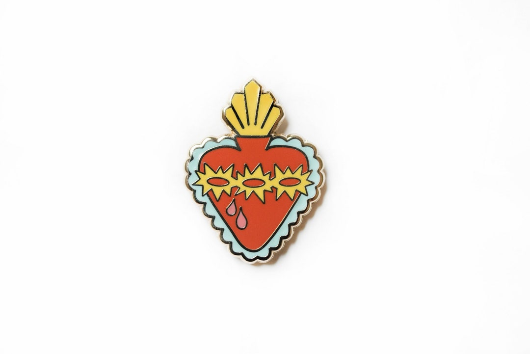 Sacred Heart of Jesus Enamel Pin, Catholic Button, Catholic Gifts ...