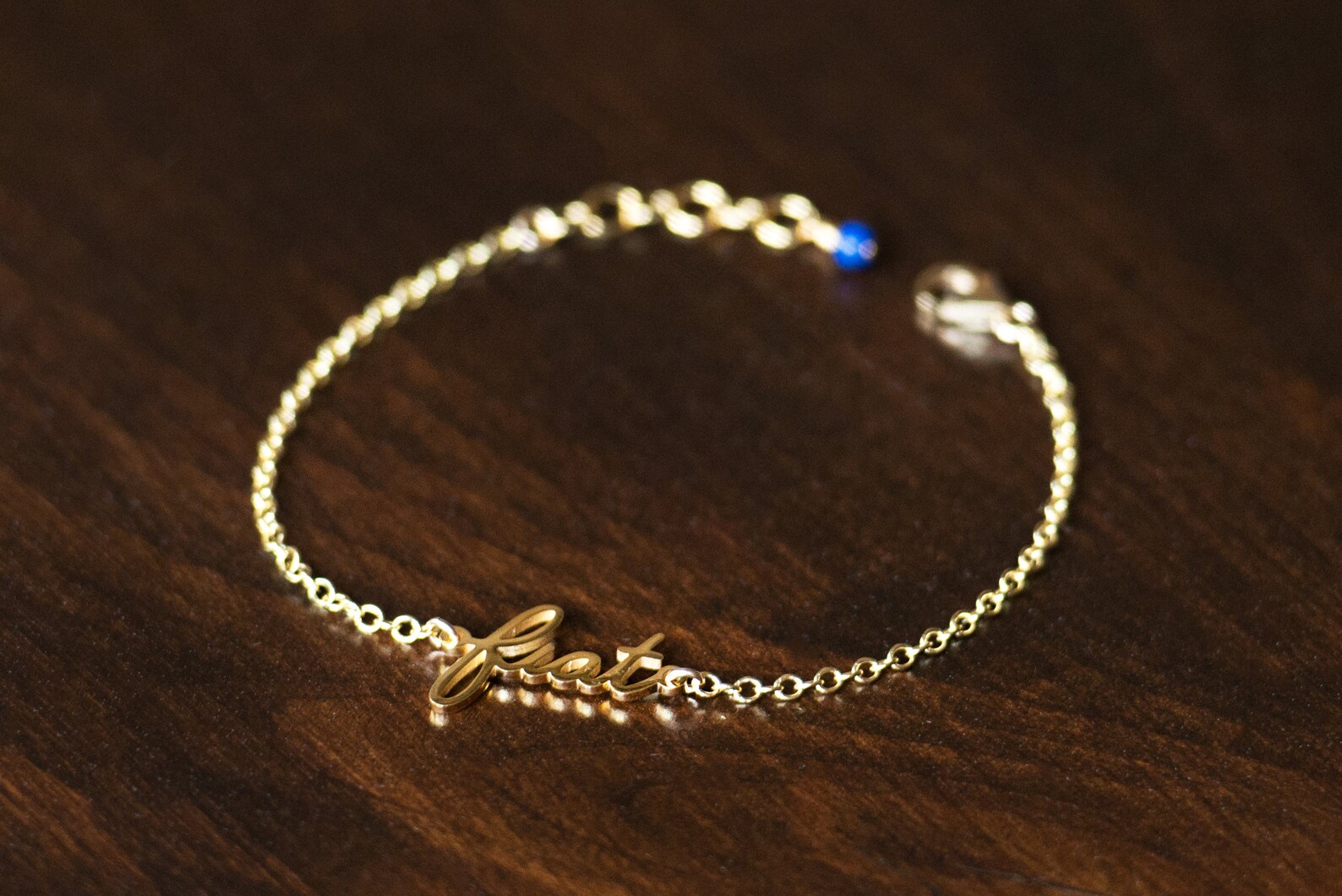 Fiat Bracelet With Lapis Stone Catholic Gifts Catholic - Etsy