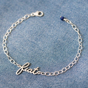 Silver Fiat Bracelet With Lapis Stone, Catholic Gifts, Catholic Jewelry ...