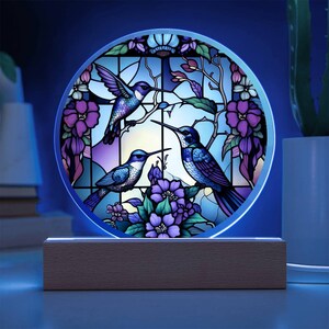 Hummingbirds LED Lighted Plaque - Etsy