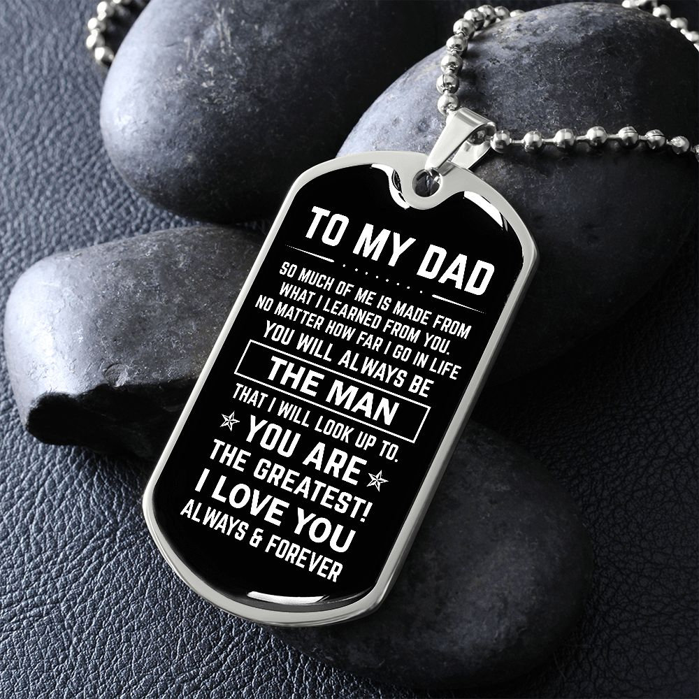 Personalized Dad Gift Dad Dog Tag Necklace Father's Day - Etsy