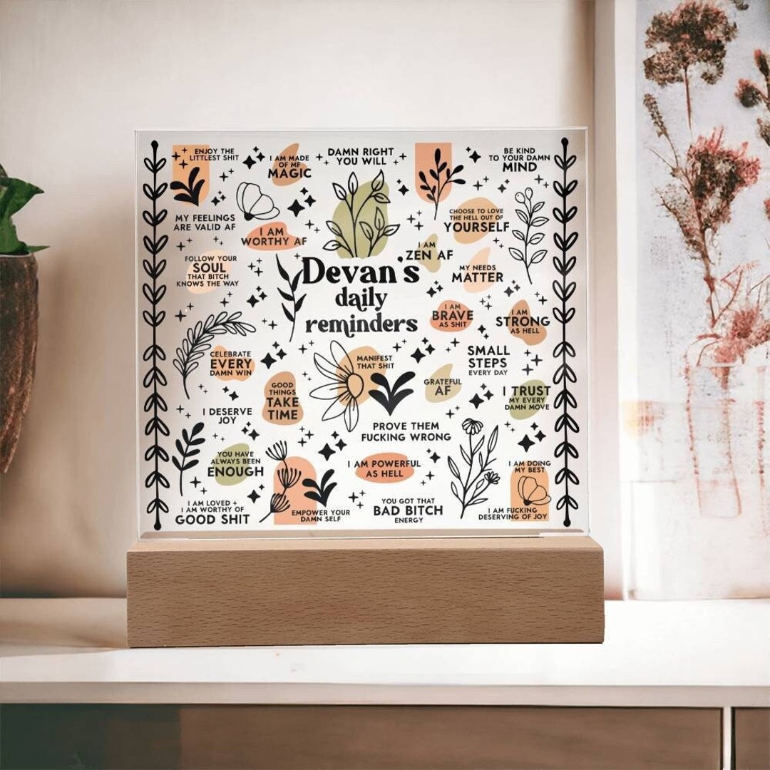 Personalized Sweary Affirmations Daily Reminders Acrylic Plaque Vulgar ...