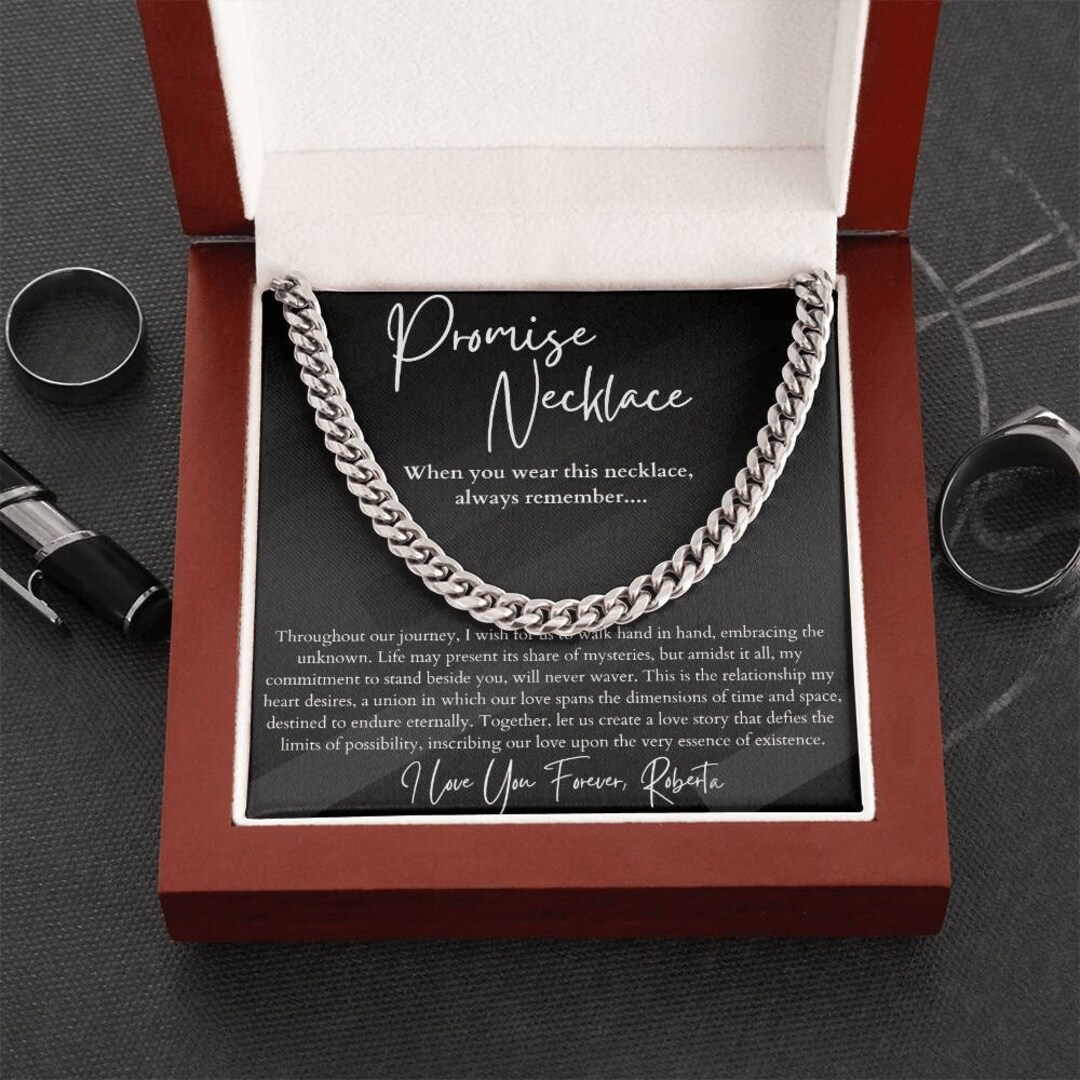 Personalized Promise Necklace Gift for Him Anniversary Gift for Him ...