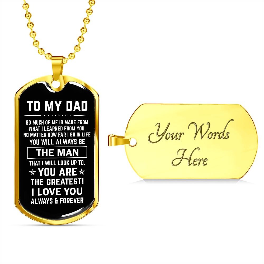 Personalized Dad Gift Dad Dog Tag Necklace Father's Day - Etsy