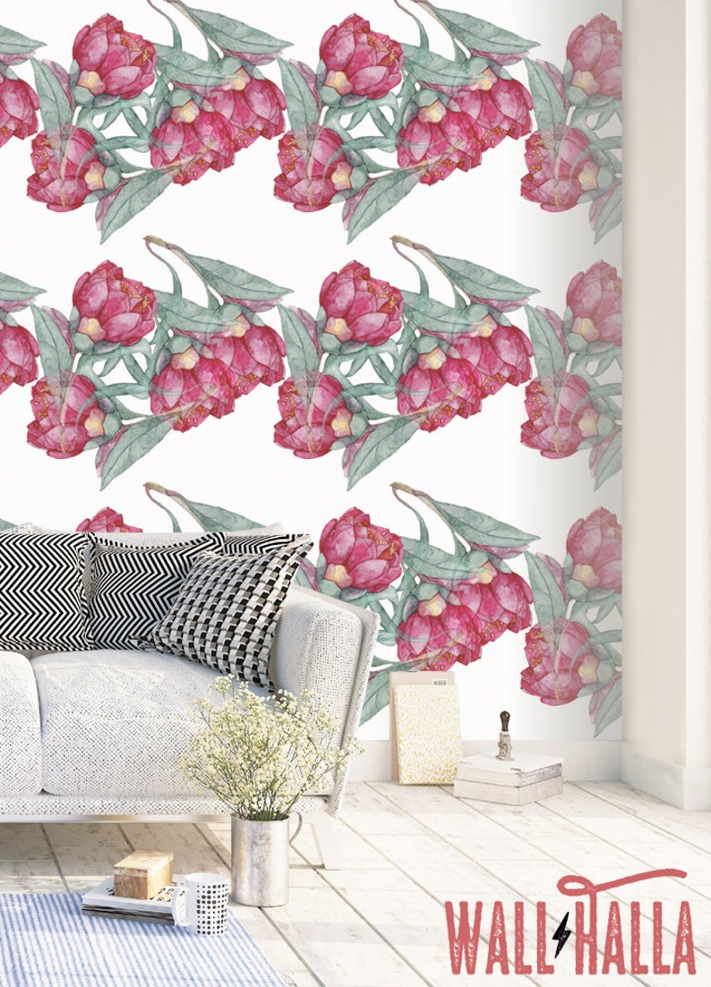 Watercolor Flowers Wallpaper Removable Self Adhesive - Etsy