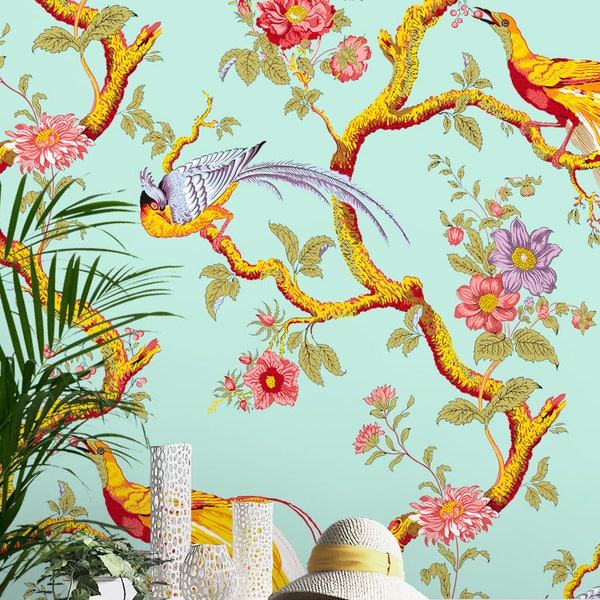 Chinoiserie Wallpaper - Etsy UK