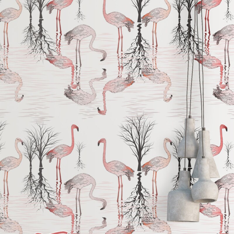 Flocked Wallpaper - Etsy