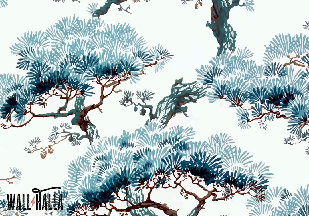 Seamless Vintage Tree Foliage Pattern Wallpaper - Removable Vintage ...