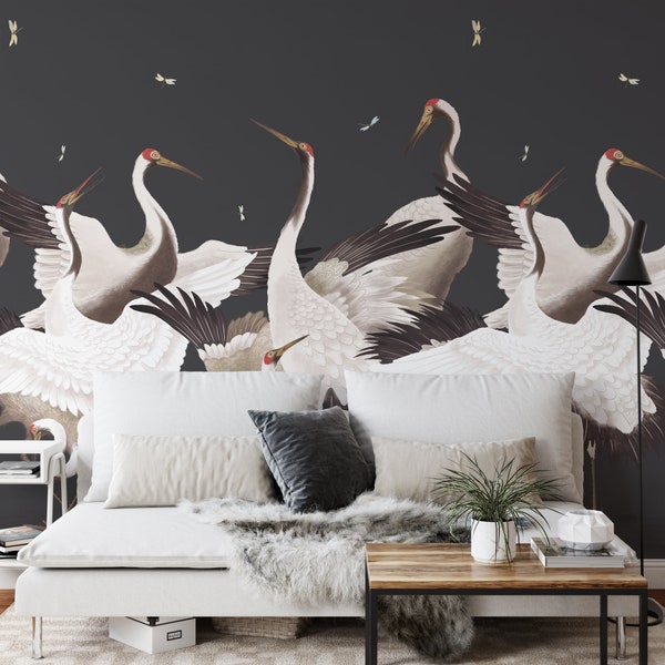 Crane Wallpaper - Etsy