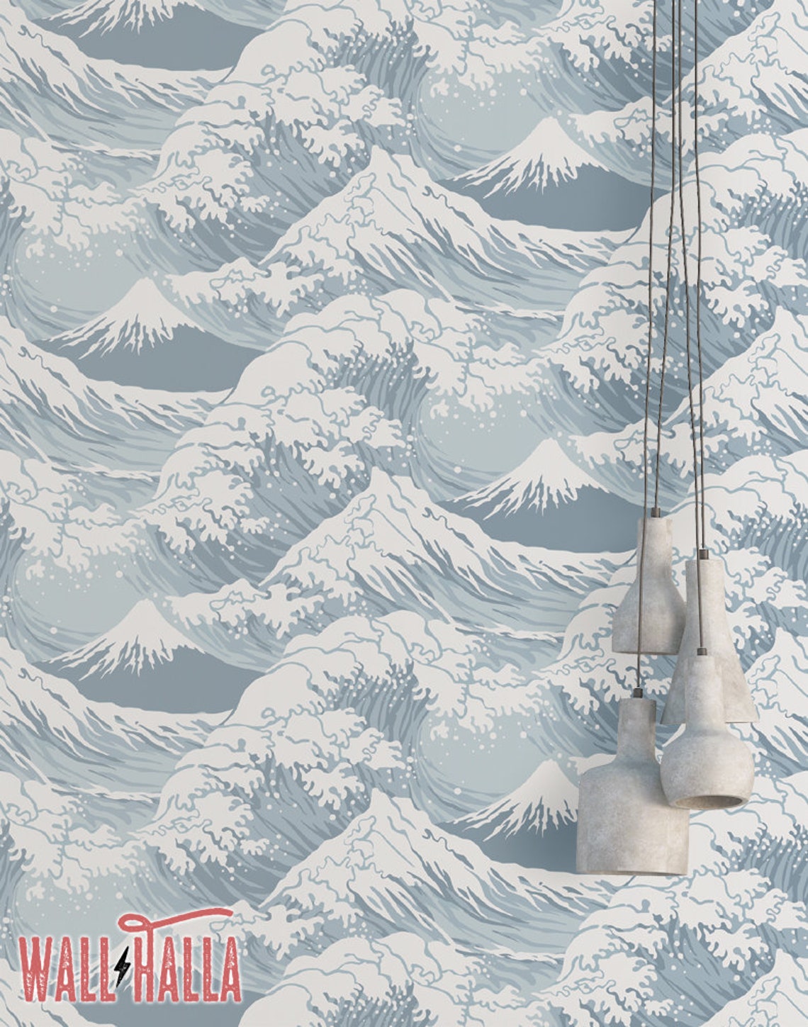 Seamless Self Adhesive Great Wave Pattern Wallpaper Removable - Etsy