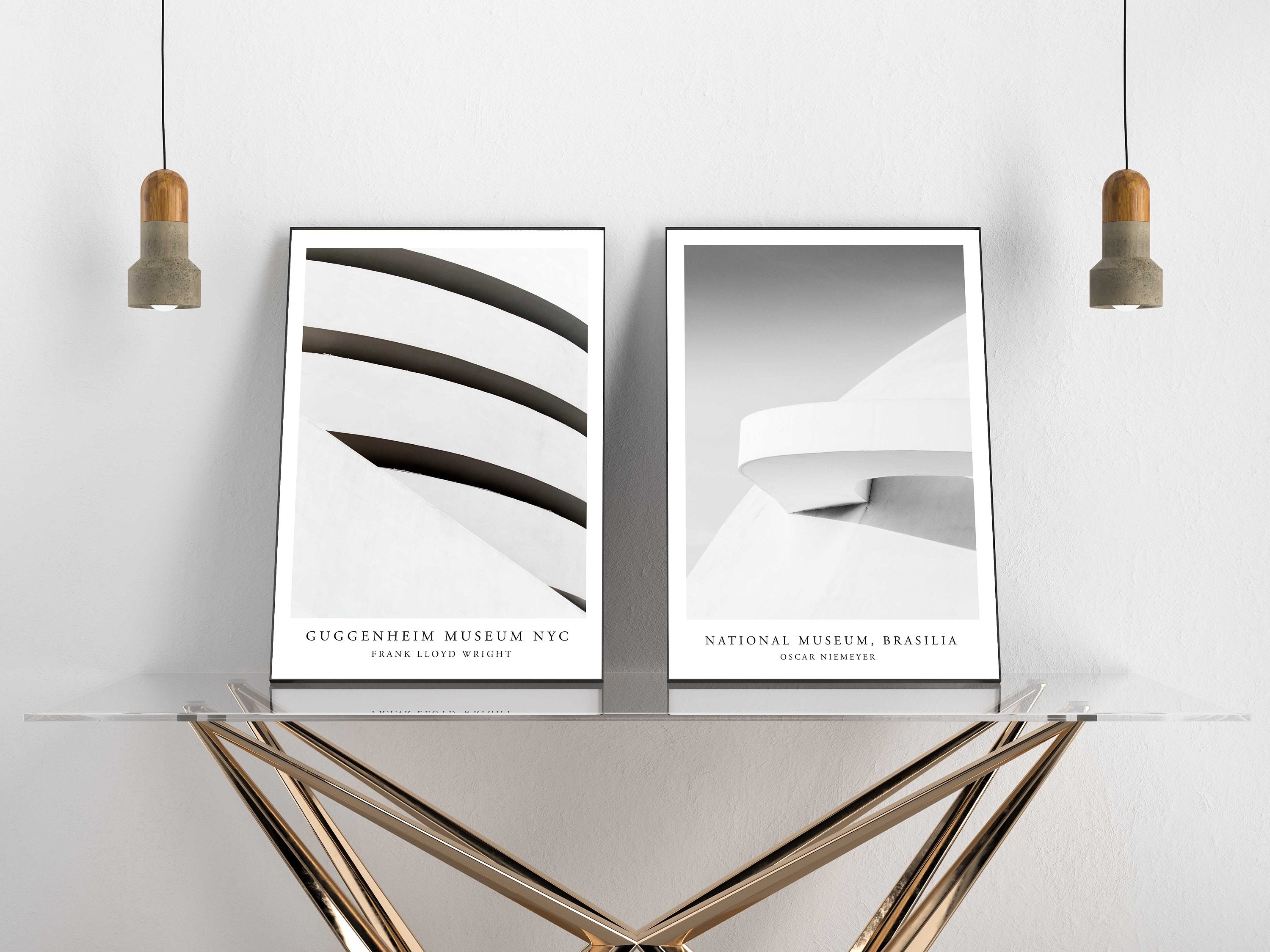 Modern architecture poster easy download art niemeyer | Etsy