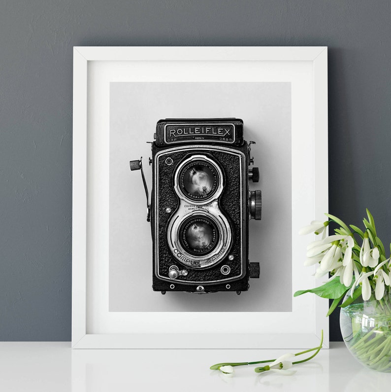 Rolleiflex Print Vintage Camera Poster Black and White - Etsy