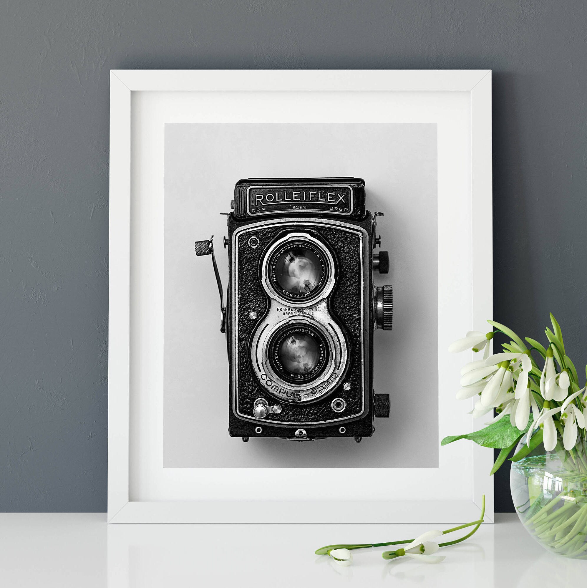 Rolleiflex Print Vintage Camera Poster Black and White - Etsy