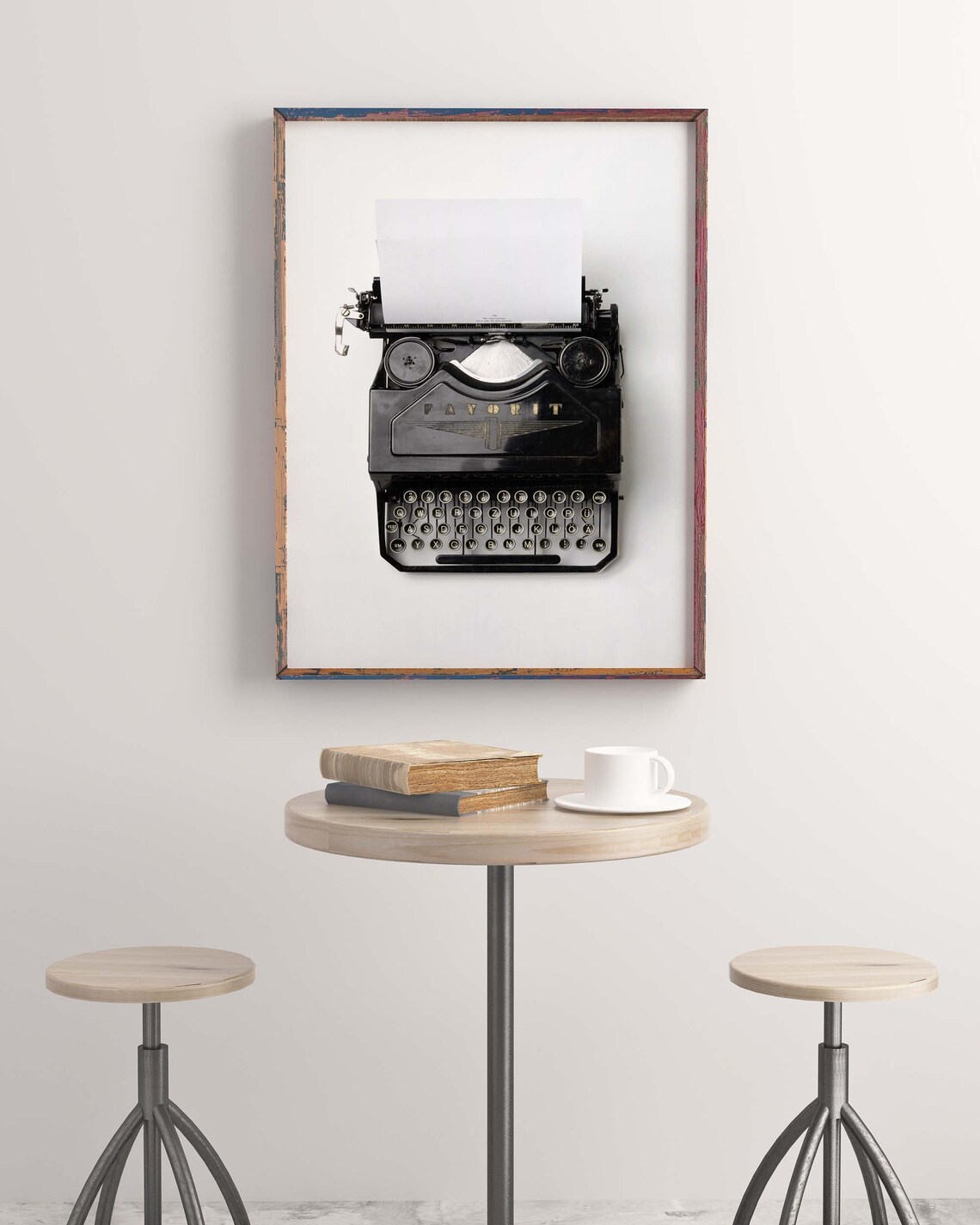 Typewriter Print Vintage Typewriter Retro Decor Black and | Etsy