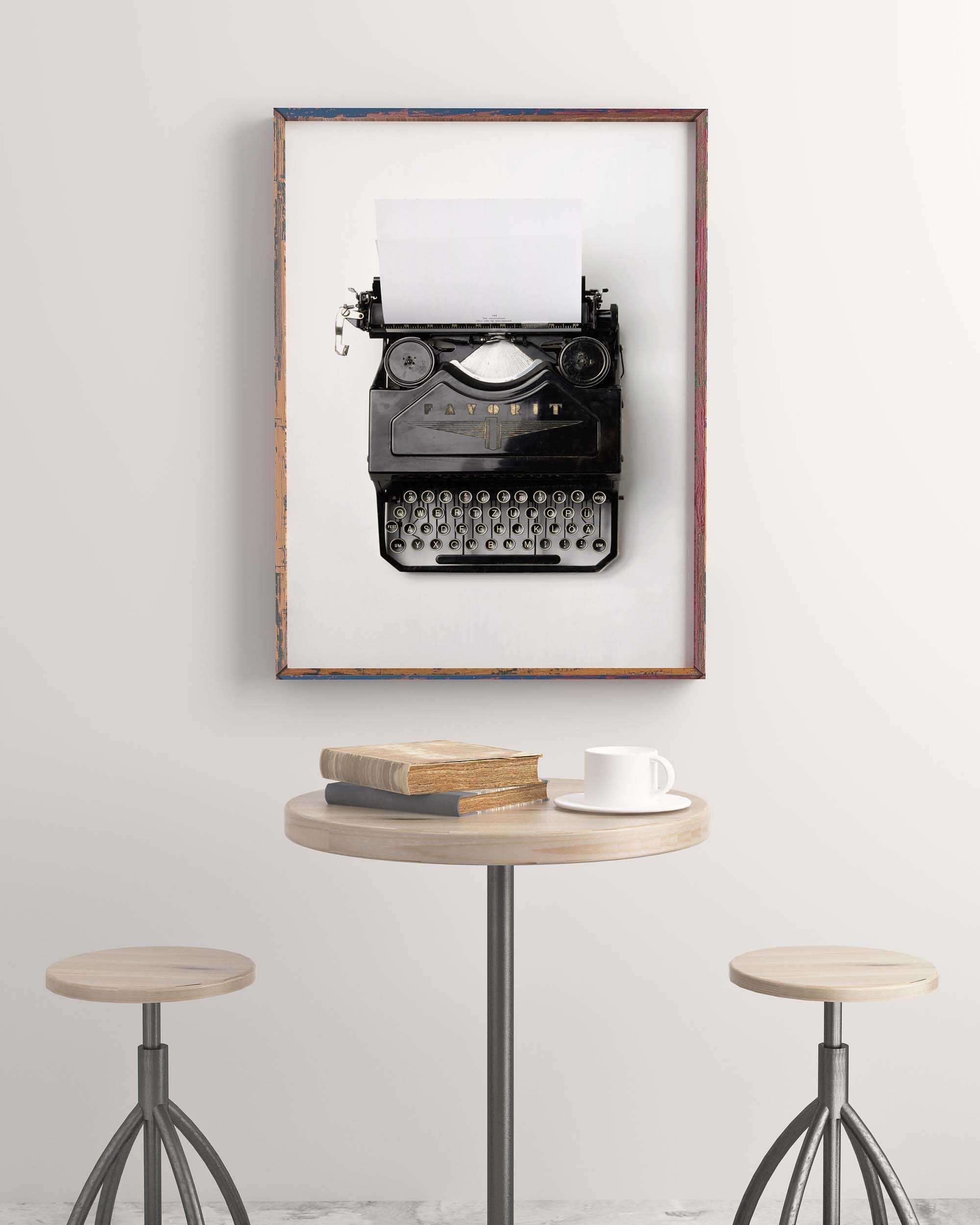 Typewriter Print Vintage Typewriter Retro Decor Black and | Etsy