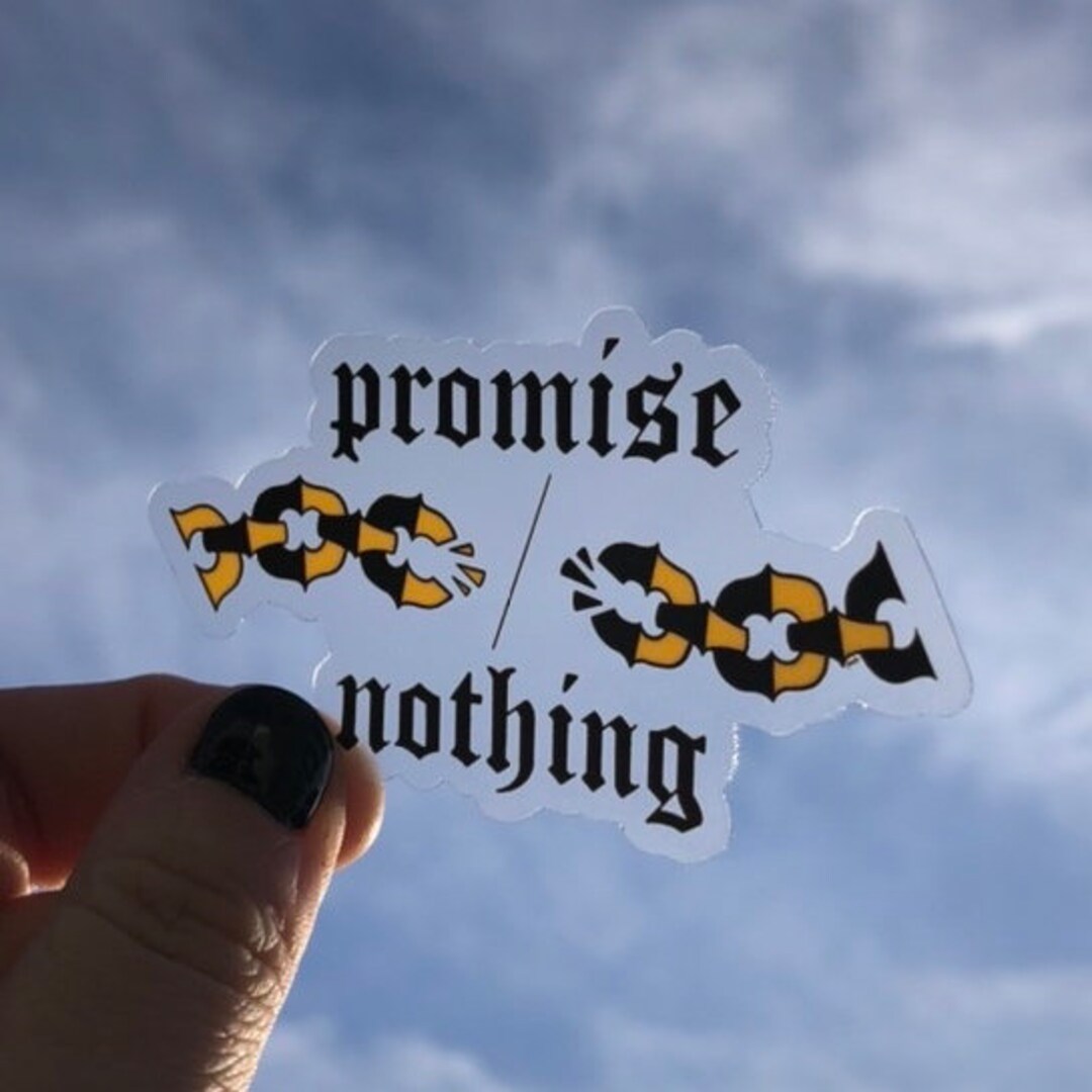 Promise Nothing Sticker - Gothic Lettering - Goth Lettering ...