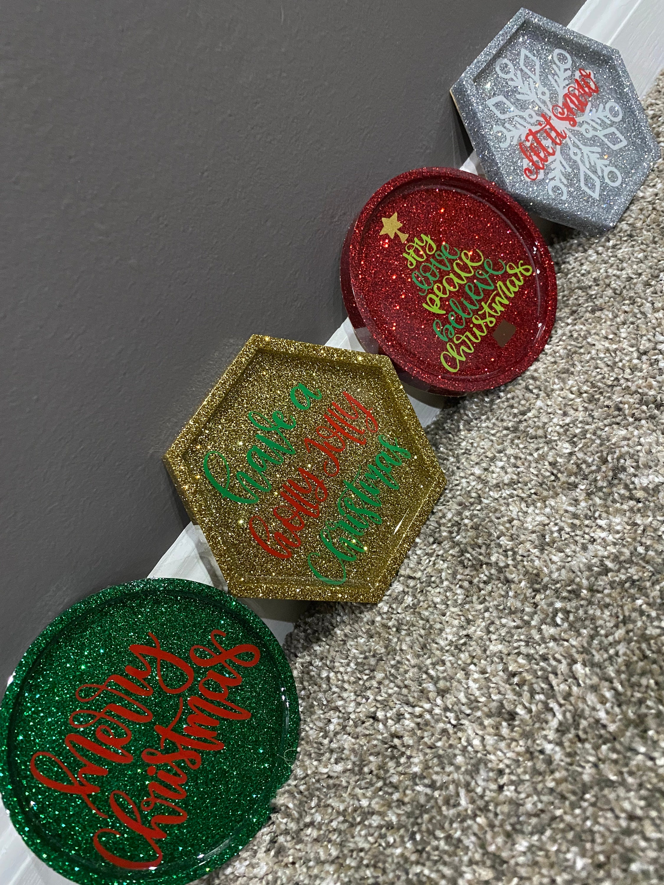 Customized Glitter Coasters Housewarming Gifts Christmas | Etsy