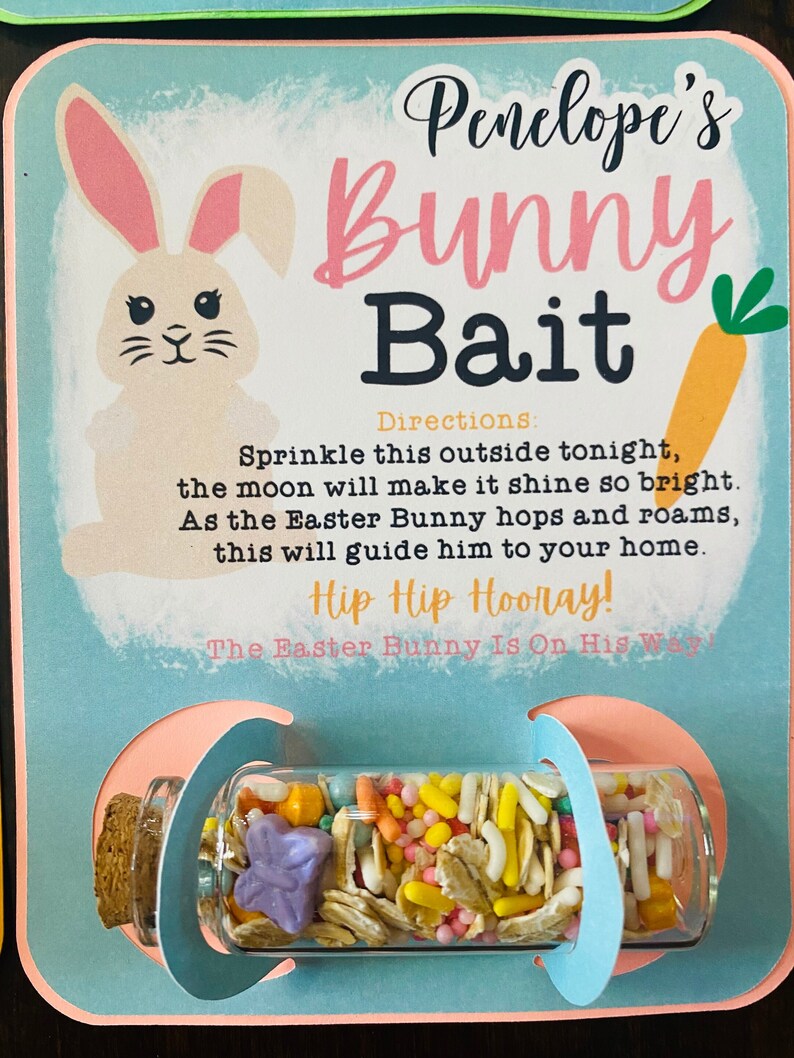 Personalized Easter Bunny Bait – Sprinkles & Oats Treat Card - Etsy